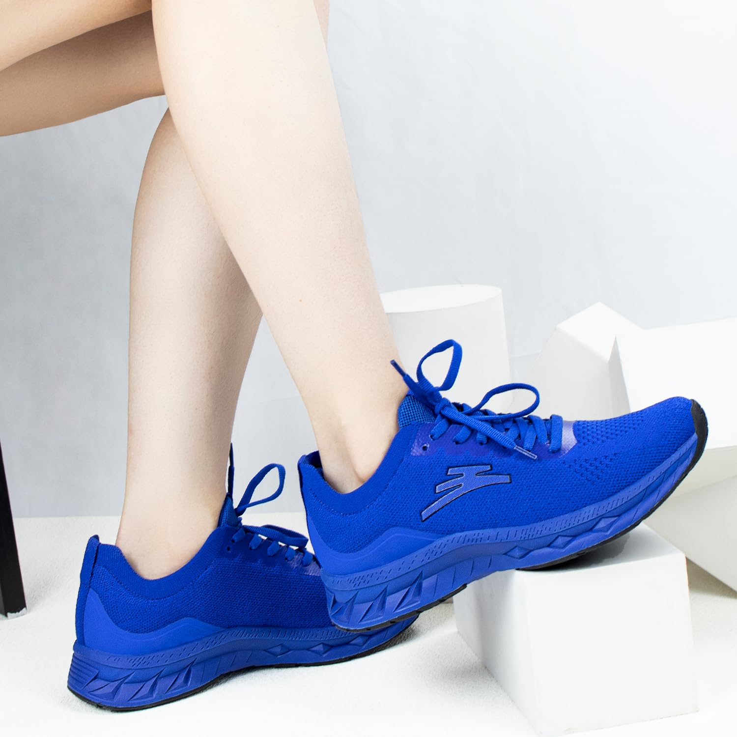Feethit Womens Breathable Tennis Running Shoes Non Slip Workout Sneakers Lightweight Walking Shoes Blue Size 9