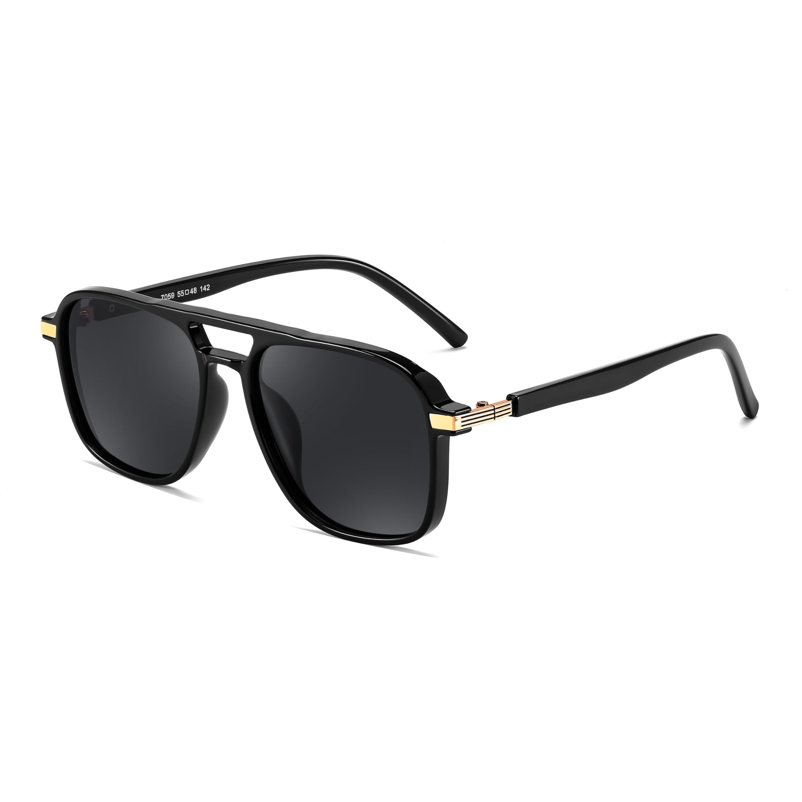 FEISEDY Retro Polarized Aviator Sunglasses Womens Men, 70s Vintage Square Aviators Shades B9134