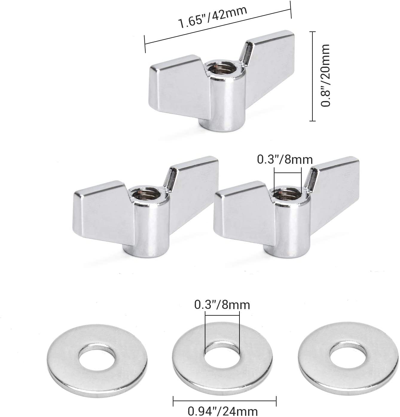 Flushbay 23PCS Cymbal Replacement Accessories, Cymbal Stand Felts Drum Kit Accessories Set include Cymbal Felts, Cymbal Sleeves with Base, Cymbal Wing Nuts and Cymbal Washer (Black)