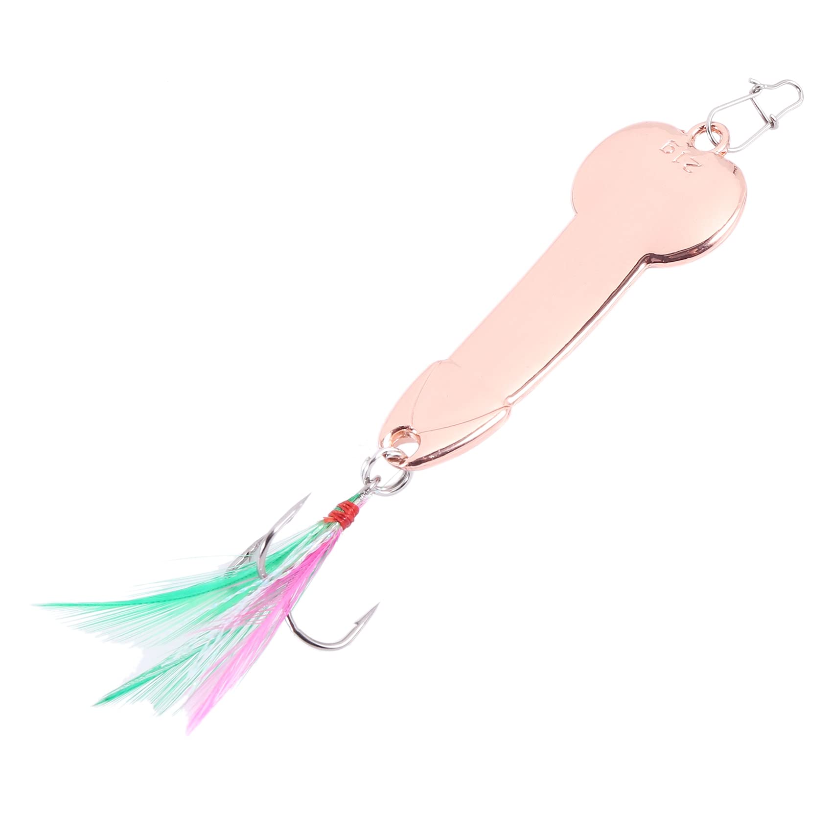 Fayme 1Pcs Fishing Lures Tackle Hook Dick Spinner Spoon Pike VIB Wobble Tackle Hook(Rose Gold 21g)