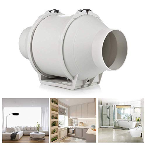 Hon&Guan P4 Quiet 4 Inch Inline Duct Fan, Upgrade Motor & Low Noise Ventilation Exhaust Fan for Heating Cooling Booster, Grow Tents, Hydroponics
