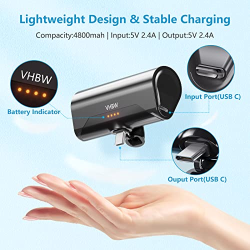 VHBW 4800mAh Battery Pack for Oculus/Meta Quest 2 and Quest, Elite Strap, Portable Power Bank for Oculus Quest 2 Accessories, Fast Charging VR Extended Battery Pack, Extra 2 Hours Playtime