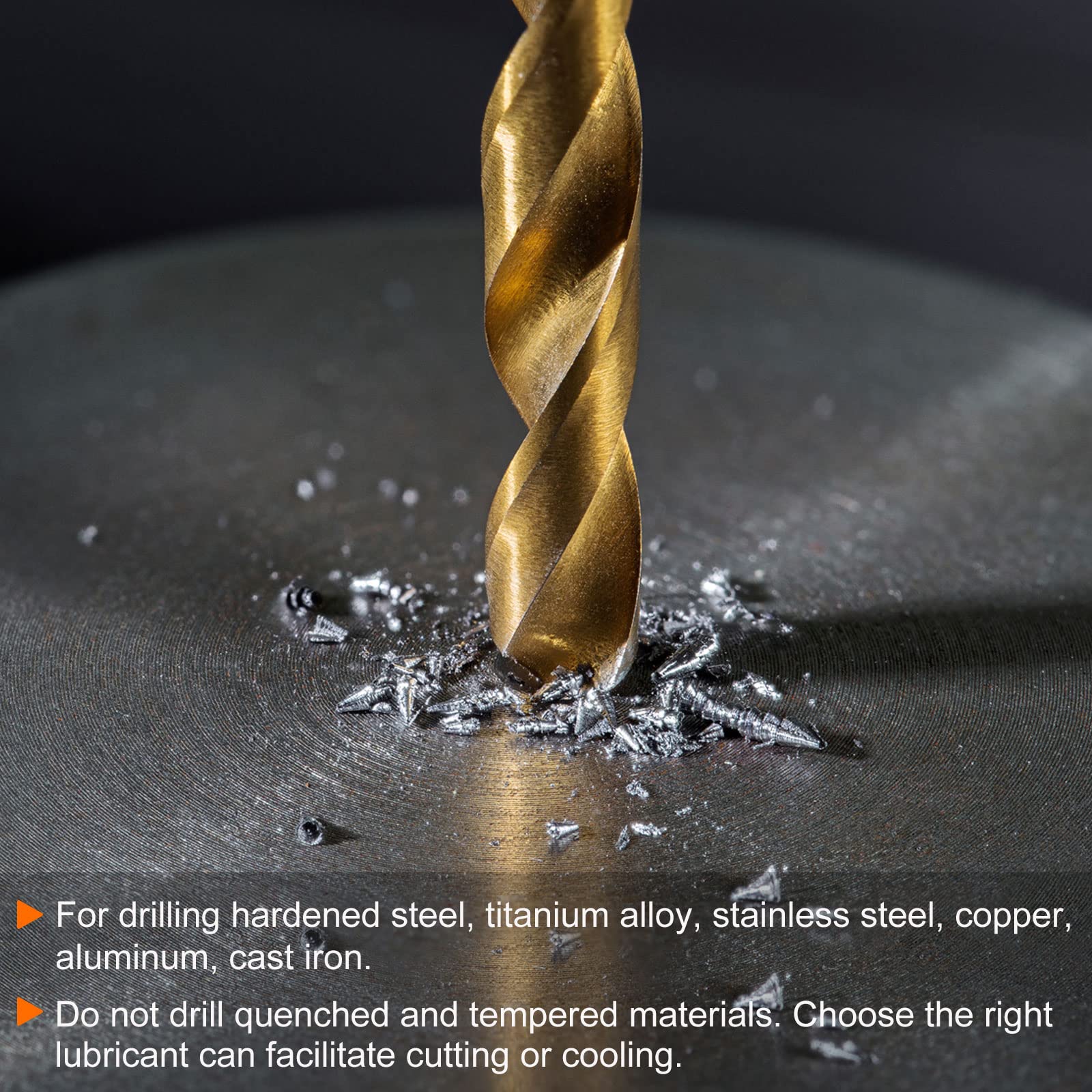 HARFINGTON Twist Drill Bit 12.6mm Titanium Coated (HSS-E) M42 High Speed Steel 8% Cobalt Straight Shank for Stainless Steel Aluminum Alloy Metal