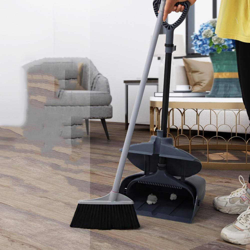 FEMUN Hotel Thickened Plastic Broom Dustpan Combination Home Kitchen Windshield Broom Set Cleaning Garbage Bucket Soft Hair Kitchen Broom dust pan and Broom Combo, for Offices, Dormitories, garages