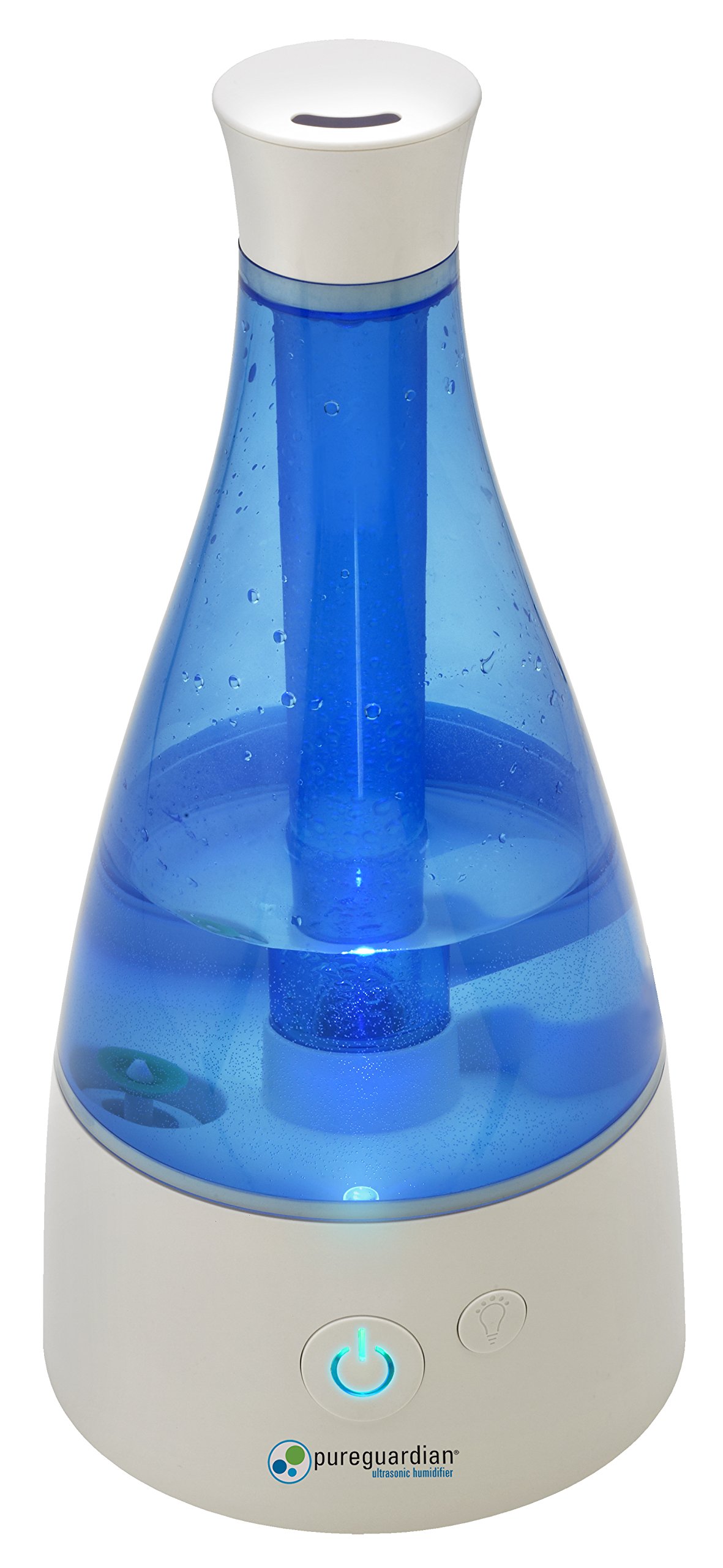 PureGuardian Ultrasonic Cool Mist Humidifier, 30 Hrs. Run Time, 0.5 Gal. Tank Capacity, 350 Sq. Ft. Coverage, Small Rooms, Quiet, Filter Free, Silver Clean Treated Tank, H940AR