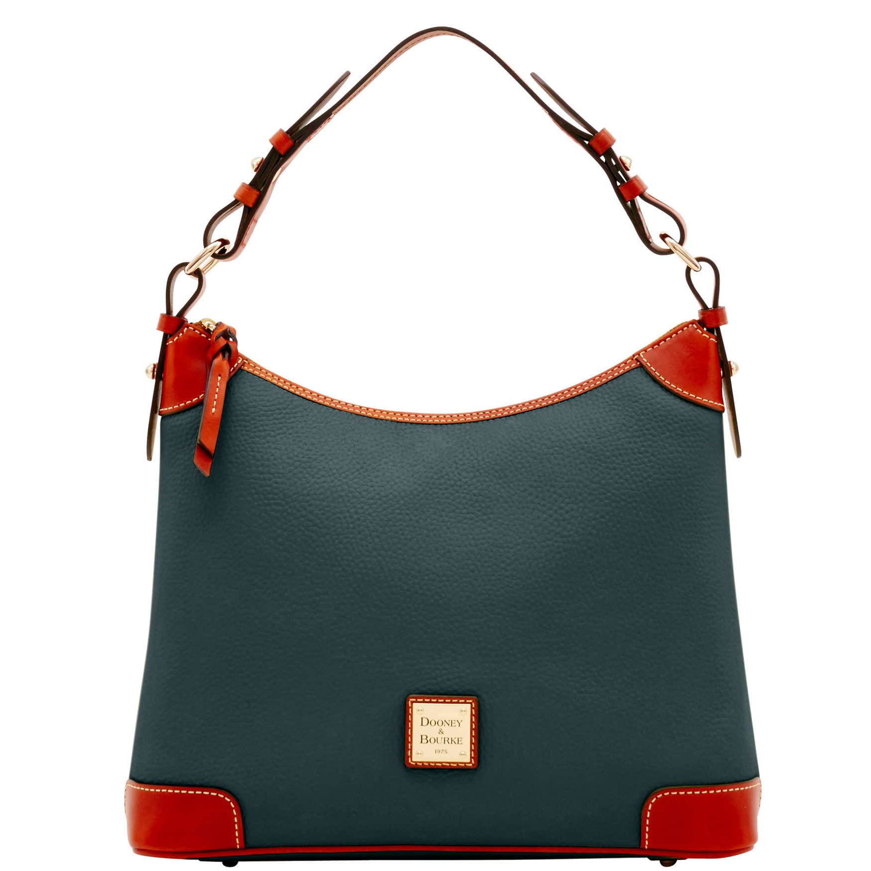 Dooney & Bourke Women's Hobo Shoulder Bag in Pebble Grain Leather, Large Handbag with Adjustable Shoulder Strap, Forest