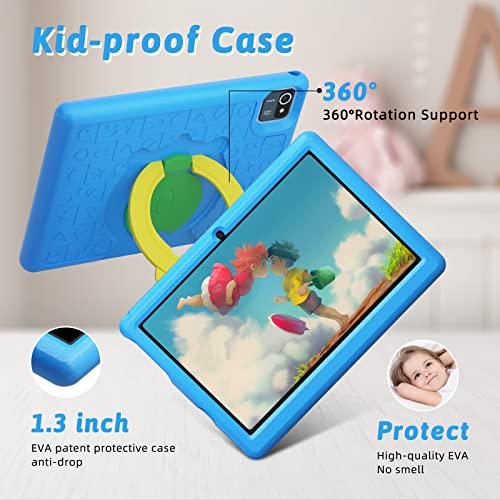 Freeski Kid Tablet 10 Inch, Android 10 Tablet for Kids, 10.1ββ HD IPS Display Tablet PC, Kidoz Pre Installed, Parental Control, 2GB +32GB, Quad Core Processor, Wi-fi, Bluetooth, Kid-Proof Case (Blue)
