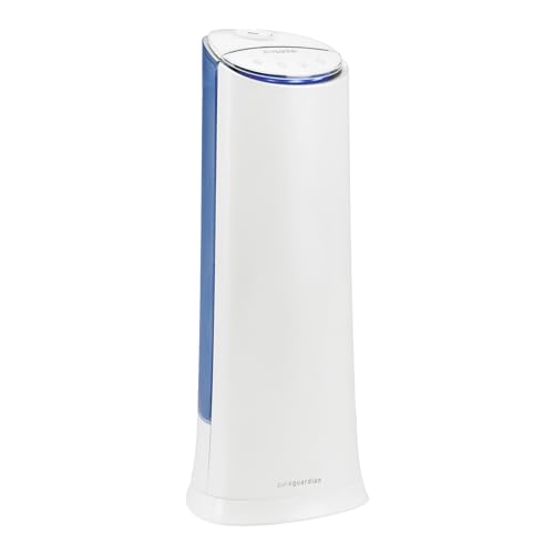 PureGuardian Ultrasonic Cool Mist Humidifier, 100 Hrs. Run Time, 1.5 Gallon Tank, 440 Sq. Ft. Coverage, Medium Rooms, Quiet, Filter Free, Essential Oil Tray, White, H3200WAR