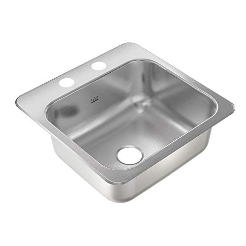 KINDRED Stainless Steel, Essentials Kit 15 x 6-inch Deep Drop-In Bar or Utility Sink in Satin, FBFS602NKIT, One Size