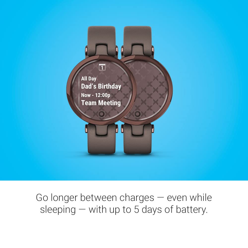 Garmin Lily™, Small GPS Smartwatch with Touchscreen and Patterned Lens, Dark Bronze (Renewed)
