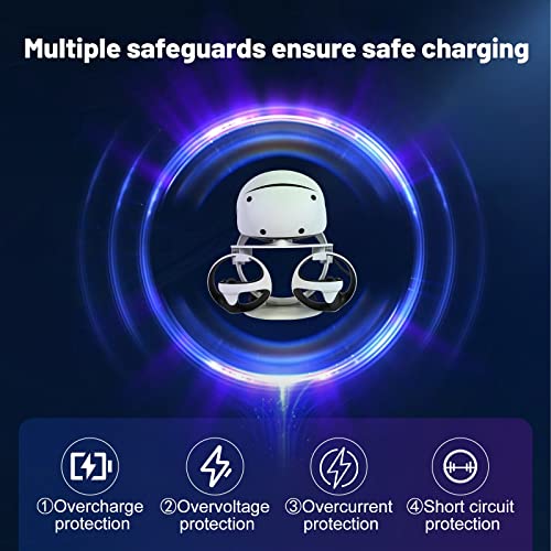 LanPavilion Charging Stand for Oculus Quest 2/Meta Quest 2 Headset, PSVR2 Controllers - Stylish Black Hole Design with RGB Lighting, Compatible with Quest 2, PS VR2, Meta Quest Pro, Pico 4