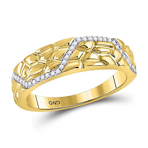 Diamond Trio Set Solid 10k Yellow Gold His Hers Matching Wedding Bands Bridal Engagement Ring 3/8 Ctw. (.40 Ctw.) - Size 7 - SKU#2052