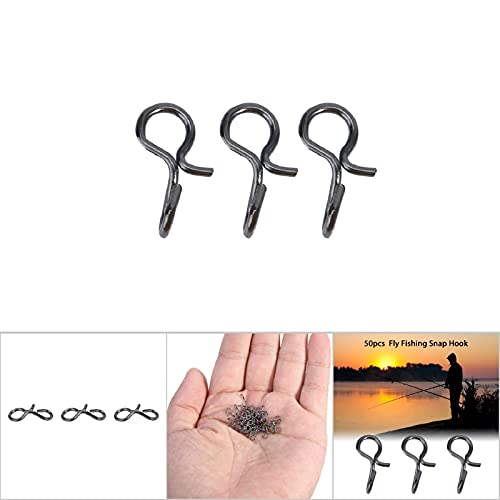 Fly Hook Snap, Fishing Tool Black Stainless Steel for Fishing Terminal Tackle Tools(S)