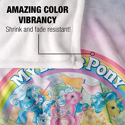 Trevco My Little Pony Retro Classic Ponies Silky Touch Super Soft Throw Blanket 36" x 58"