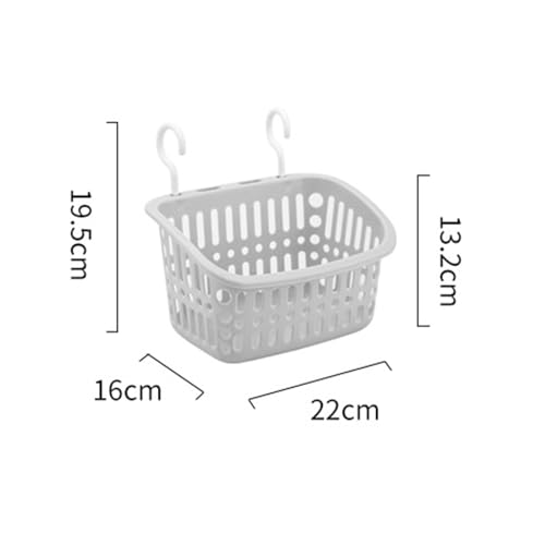 JISADER Bathroom Basket, Tidy Organiser Multifunctional Container, with Hook, Hanging Storage Basket, Shower Basket for Dorm, 22cmx19.5cmx16cm