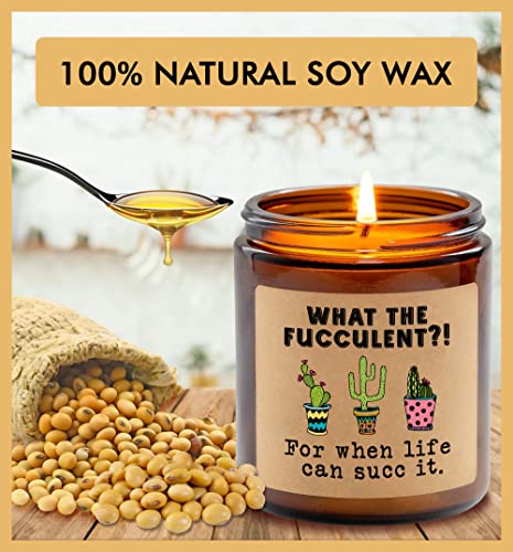 What The Fucculent Candle - Funny Gift for Her - Gift for Plant Lover - Plant Decor - Crazy Plant Lady - Lavender Scented Candles - Soy Candles