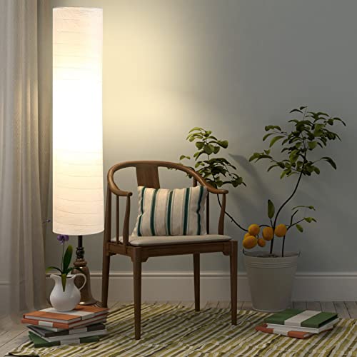 Saihisday Paper Floor Lamp Shade Floor Light Cover for Living Room Bedroom Bedside Decorations(Lampshade only, not including lamp and base)