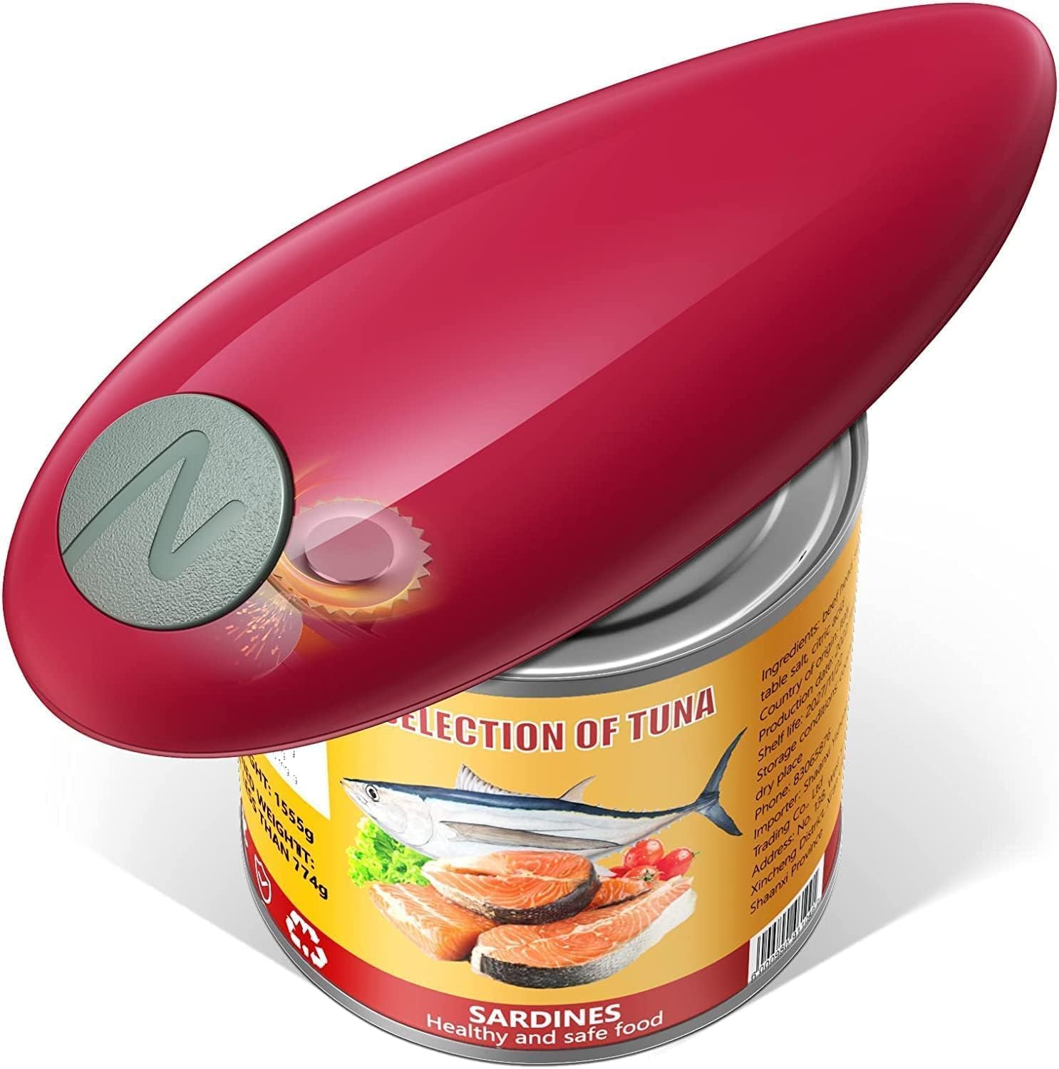 Electric Can Opener, One Touch Electric Can Opener Easy Open Any Can Size with Smooth Edge, Food-Safe Electric Can Openers for Kitchen, Kitchen Gadget Gift for Seniors, Arthritis