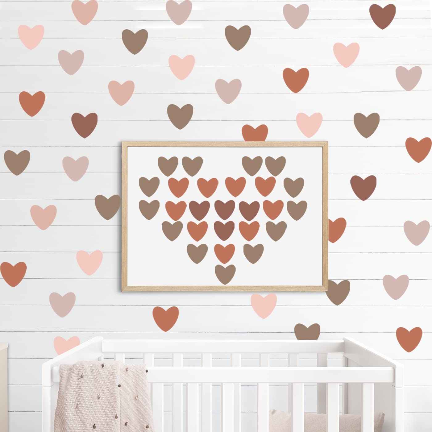 Heart Wall Decals for Girls Bedroom Decor 6 Color Boho Hearts Wall Art Stickers Nursery Decals Kids Room Wall Decor Stickers Vinyl Boho Wall Decor Peel & Stick Baby Room Playroom Classroom Boho Nursery Decor
