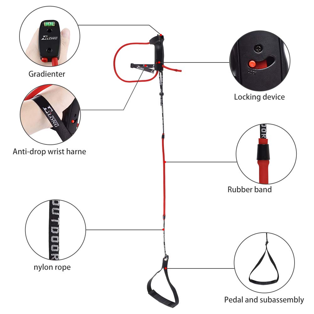 ELONG OUTDOOR Archery Bow Trainer, 18 lbs Draw Weight @28 Inch, Strength Stretch Band Exerciser for Recurve Bow Compound Shooting, Ambidextrous, Suitable for Kids Adults Beginner Experts