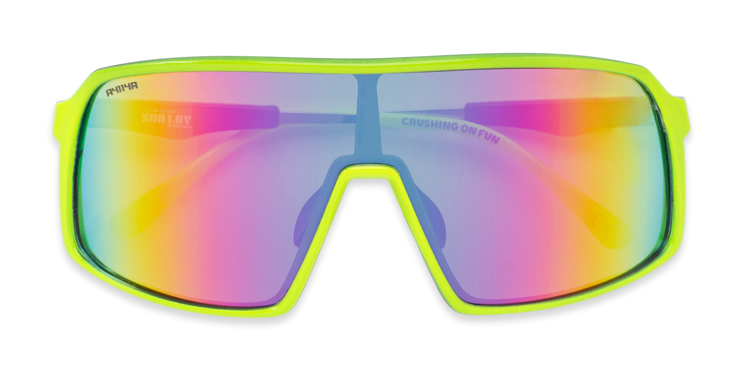 Foster Grant Sun Luv Crushing On Fun Shield Sunglasses, Neon Green, 56mm