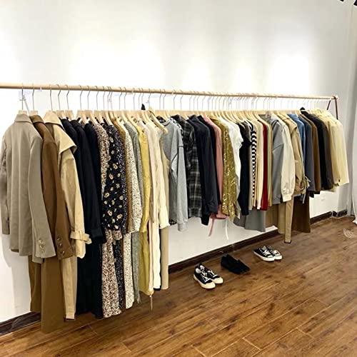 Industrial Pipe Clothing Rack Wall Mounted Real Wood Shelf,retail Store Garment Rack Display Rack Commercial Clothes Racks,pipe Shelving Floating Shelves Wall Shelf,space-saving Hanging Clothes Rack