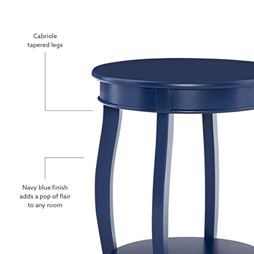 Powell Navy Blue Shapely Legs and Shelf Phipps Round Side Table