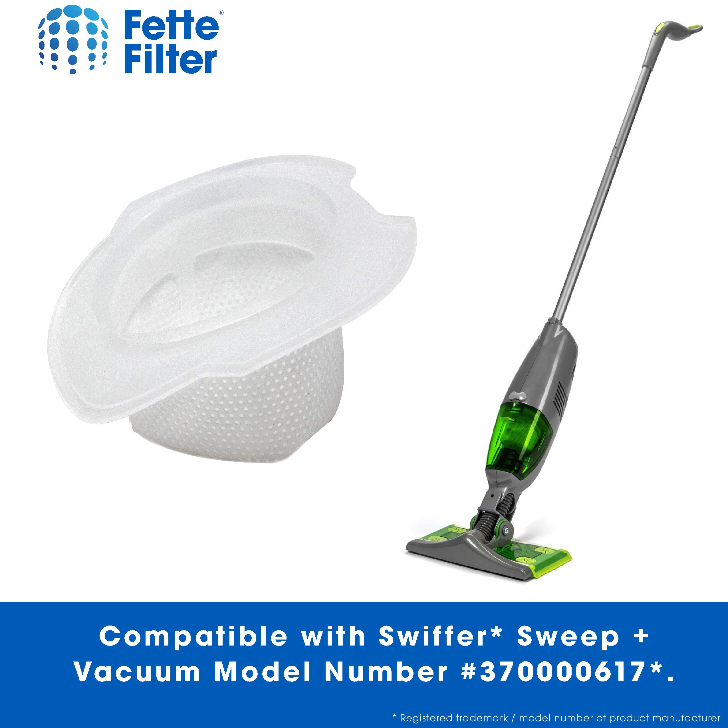 Fette Filter - Vacuum Replacement Filters Compatible with Swiffer Sweep and Vac. Compare to Part #99196 (Pack of 4)