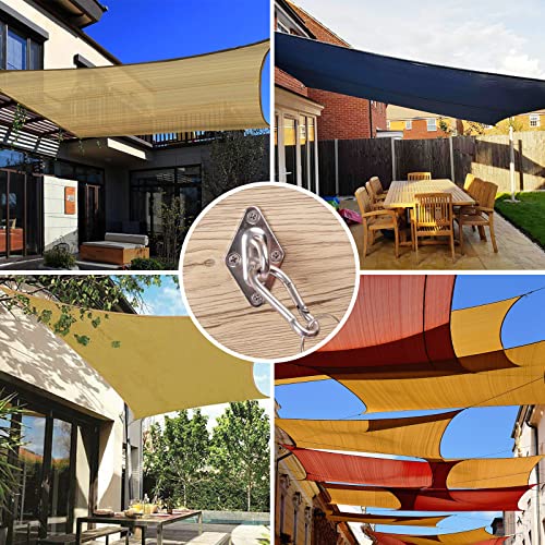 HongWay 40pcs Sun Shade Sail Hardware Kit, 6 Inch for Triangle Rectangle Sunshade Sail Installation, 304 Anti-Rust Stainless Steel, Triangle Shade Sails Accessory for Garden Outdoors, Patio Lawn