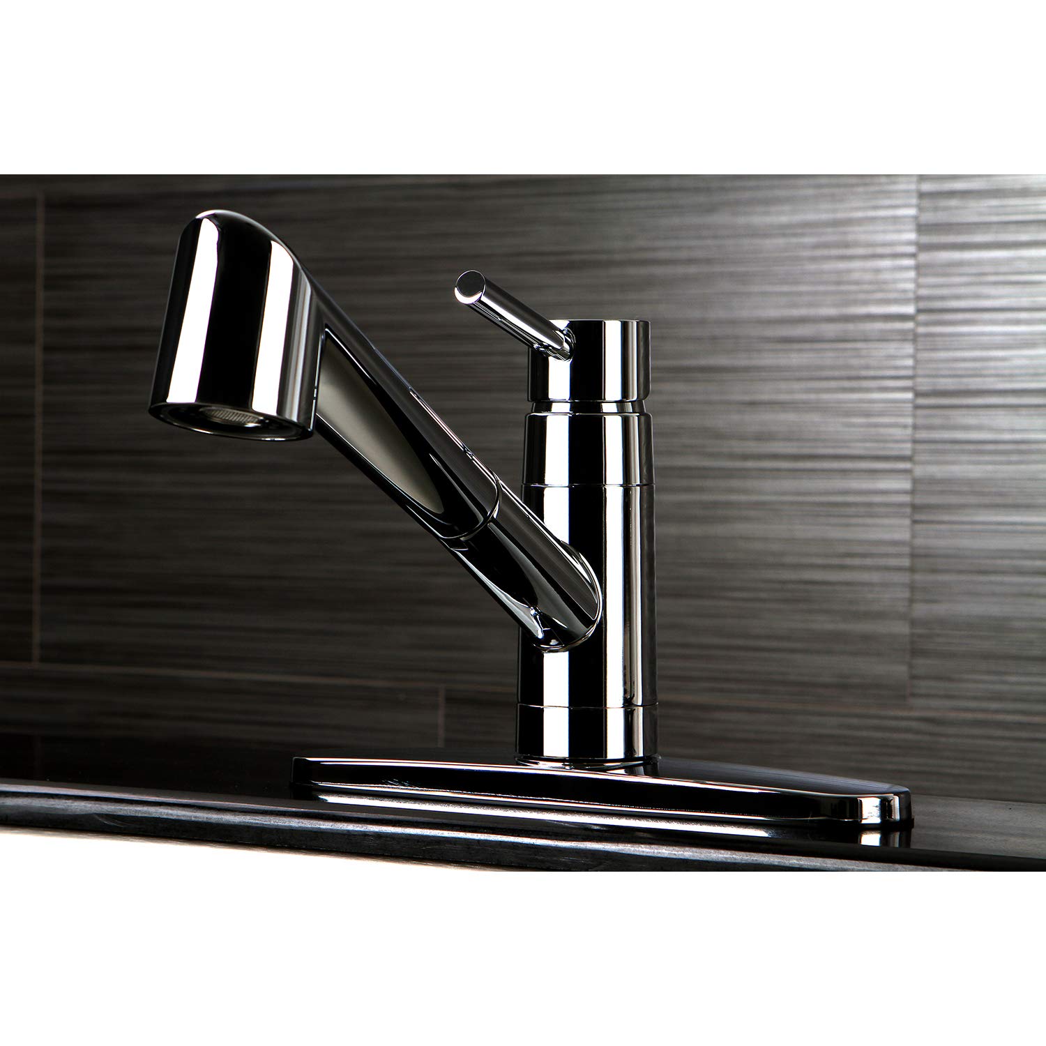 Kingston Brass GSC8571WDL Gourmetier Wilshire 8-Inch Centerset Single Handle Kitchen Faucet with Pull-Out Sprayer , Polished Chrome