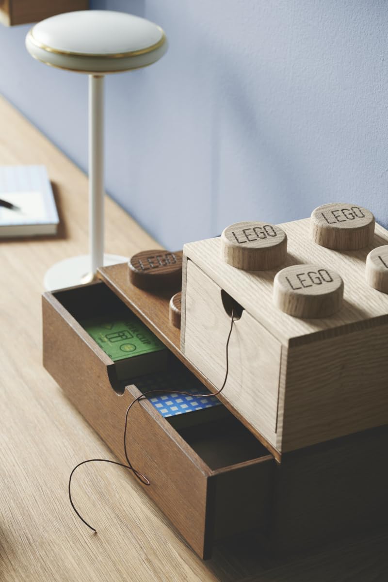 LEGO 2x2 Wooden Desk Drawer, Oak Soap Treated