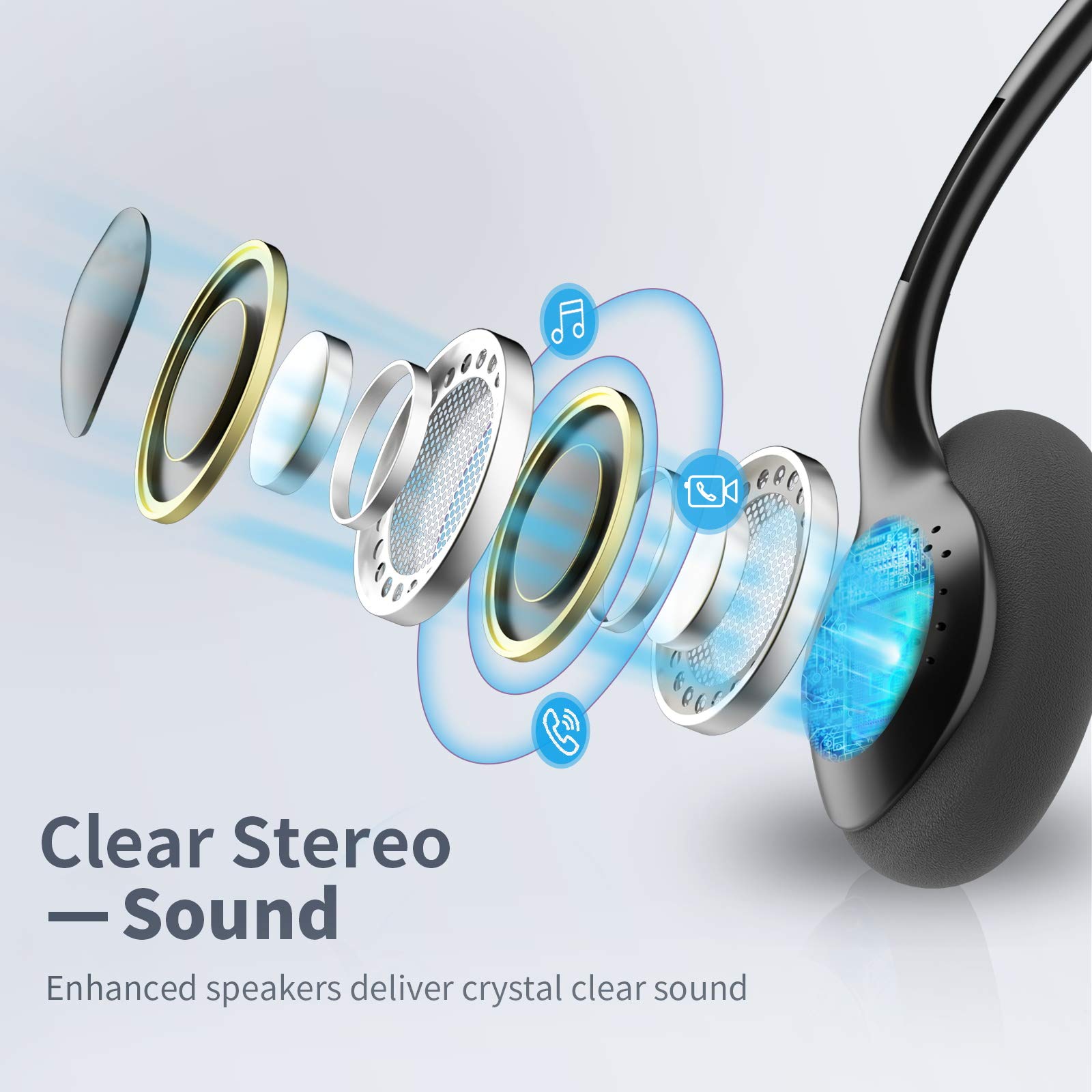 EBODA USB Headset with Microphone, Lightweight Comfort Wire PC Headphones with Inline Volume Control, Computer headsets for Skype, Zoom, Teams, Laptop, Call Center-Black