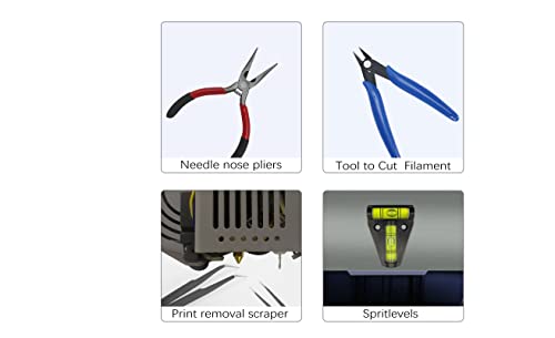 INF3DCOORD 55 Pcs 3D Print Tool Kit Box 2.0 with Cutting Tool, Cleaning Needles, Utility Knife,Screwdriver,Carving Knife,Tweezers,Flat File,Allen Wrench,Shovel,Metal Caliper, Model Tools