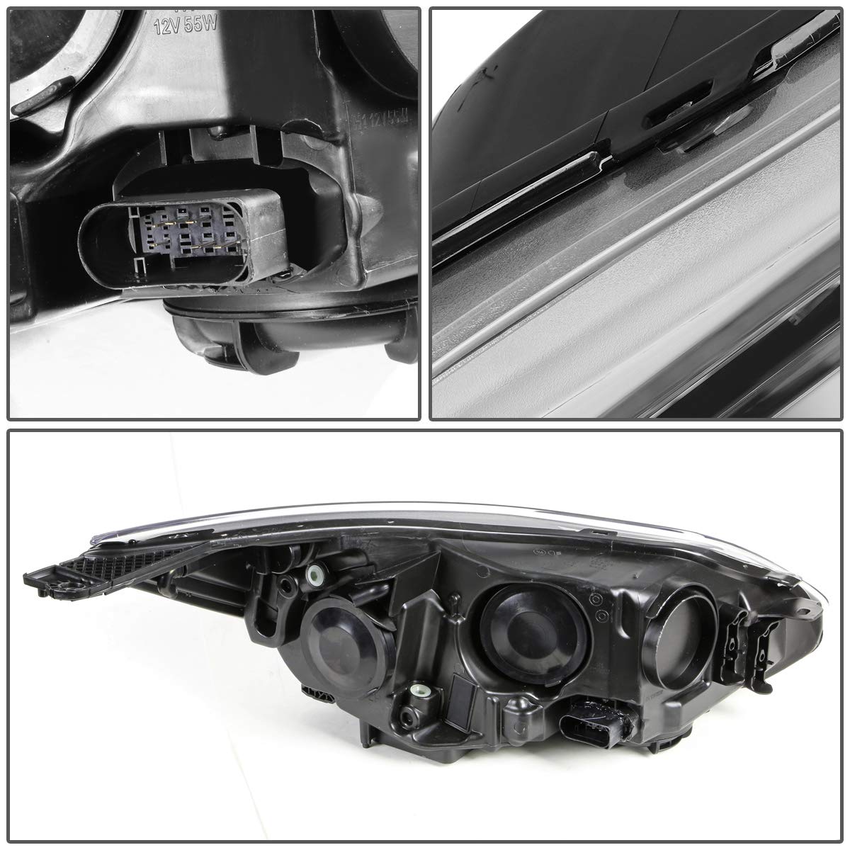 DNA Motoring Chrome amber HL-OH-FF12-CH-AM Headlight Assembly (Driver & Passenger Side)