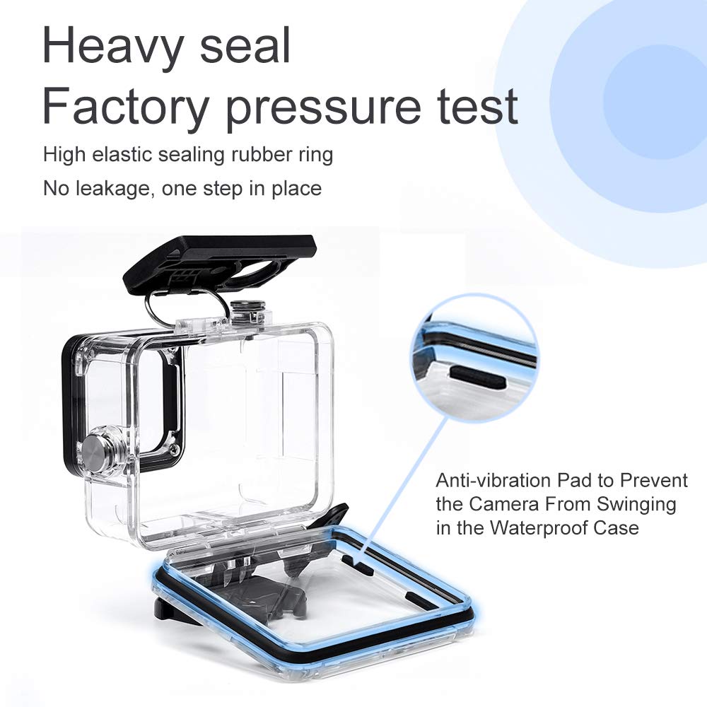 F1TP Waterproof Case for GoPro Hero 10/9 Black Action Camera , 60M/196Ft Protective Underwater Diving Shell Accessories with Mount Base and Thumbscrew.