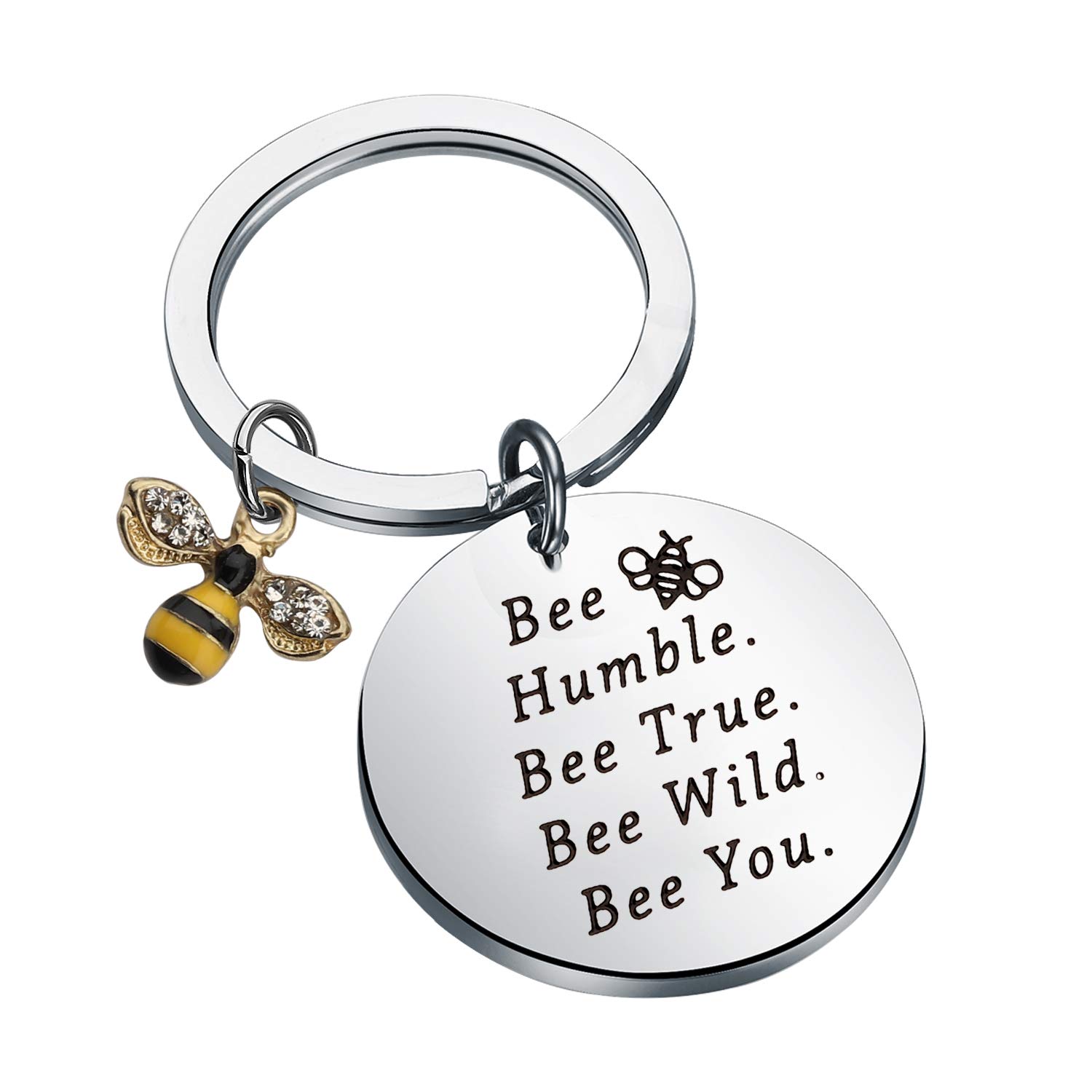 CYTING Bumble Bee Keychain Bee Humble Bee True Bee Wild Bee You Inspirational Keychain Bee Jewelry Motivational Gift (Bee Humble True Wild You)