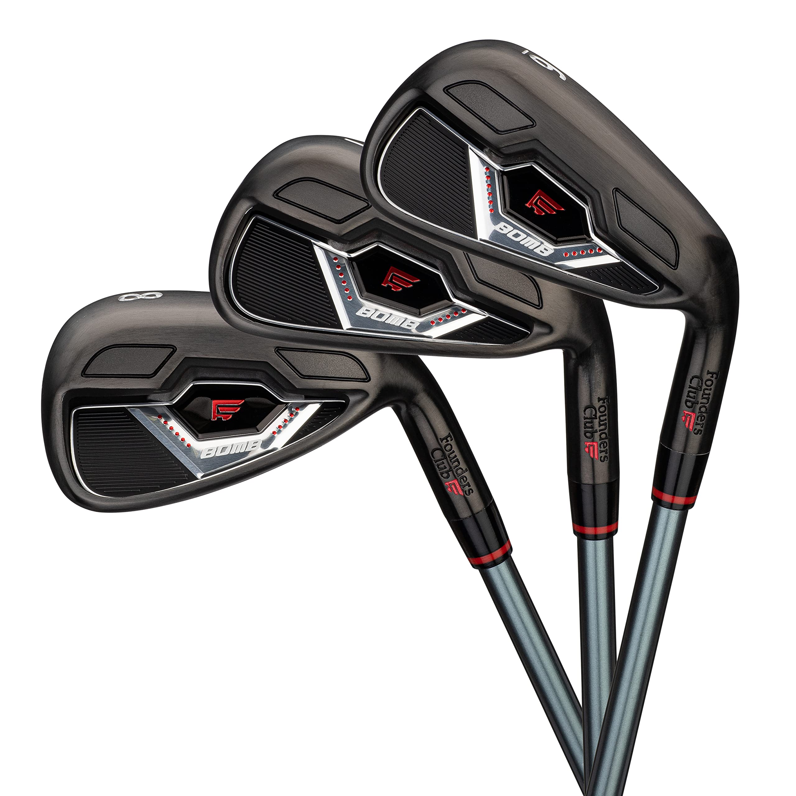 Founders Club Bomb Men's Golf Club Set with 14 Way Organizer Golf Black Bag Right Hand (Graphite Stiff)