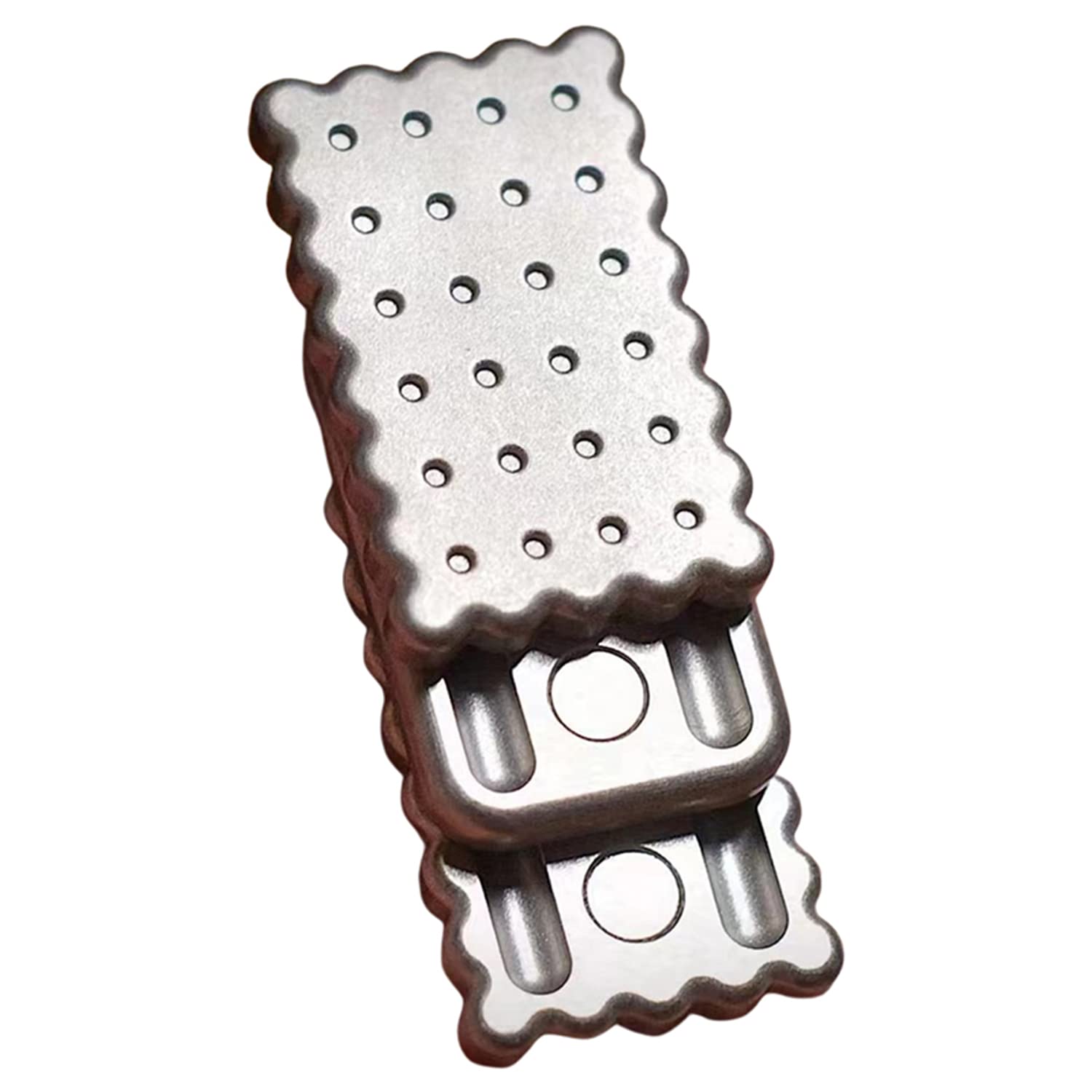 Fidget Slider Dessert Shape Fidget Toy Variety of Ways to Play Hand Spinner (Cookies/Titanium)