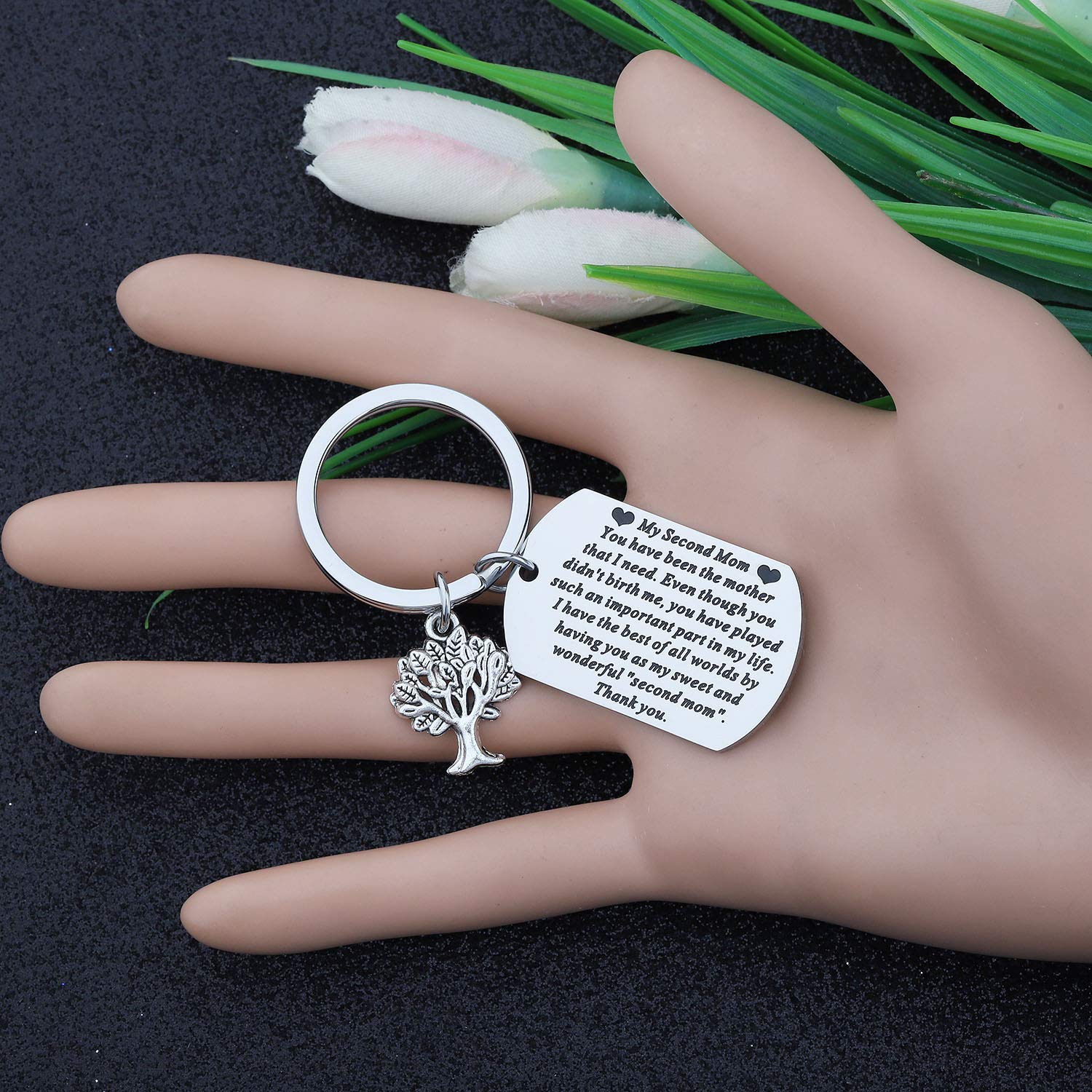 CYTING Second Mom Gift Step Mom Keychain My Sweet And Wonderful Second Mom Keychain Mothers Day Gifts From Daughter