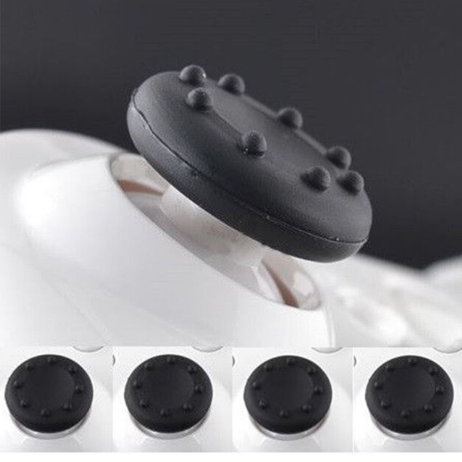Qingsun 5 Pair/10 Pcs Replacement Silicone Analog Joystick Thumb Stick Grips Cap Cover for PS3 / PS4 / Xbox 360 / Xbox One/Wii Game Controllers (Black)