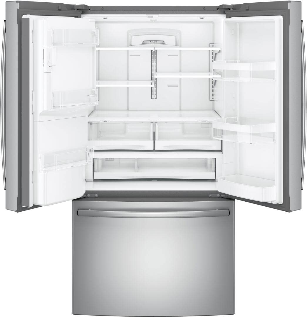 GE GFE28GYNFS 36 Energy Star French Door Refrigerator with 27.8 cu. ft. Total Capacity Advanced Water Filtration System Turbo Cool Freeze Settings + LED Lighting in Fingerprint Resist Stainless Steel
