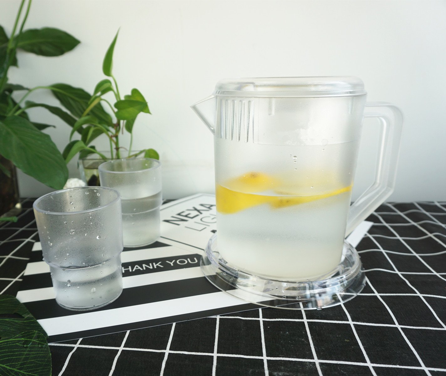 HERF Polycarbonate Plastic Water Pitcher Pot Jug 1.5L Transparent …