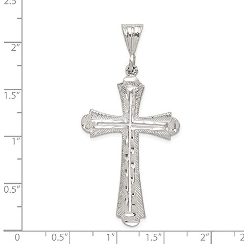 Diamond2Deal Gift for Mothers Day 925 Sterling Silver Diamond-cut Religious Crucifix Cross Pendant Fine Jewelry for Women