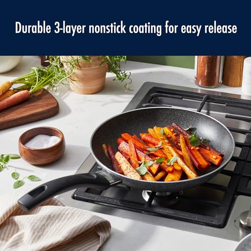 Henckels Everlift 2-Piece Granitium Nonstick Frying Pan Set, 8-inch and 10-inch frying pan, Made in Italy, durable 3-layer granite-hued nonstick coating from recycled materials, Oven safe to 400°F