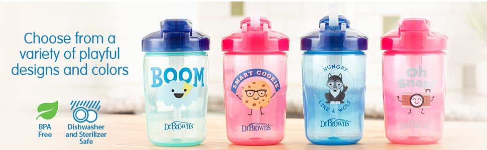 Dr. Brown’s Milestones Sippy Cup with Straw - Pink - 2pk - 12m+