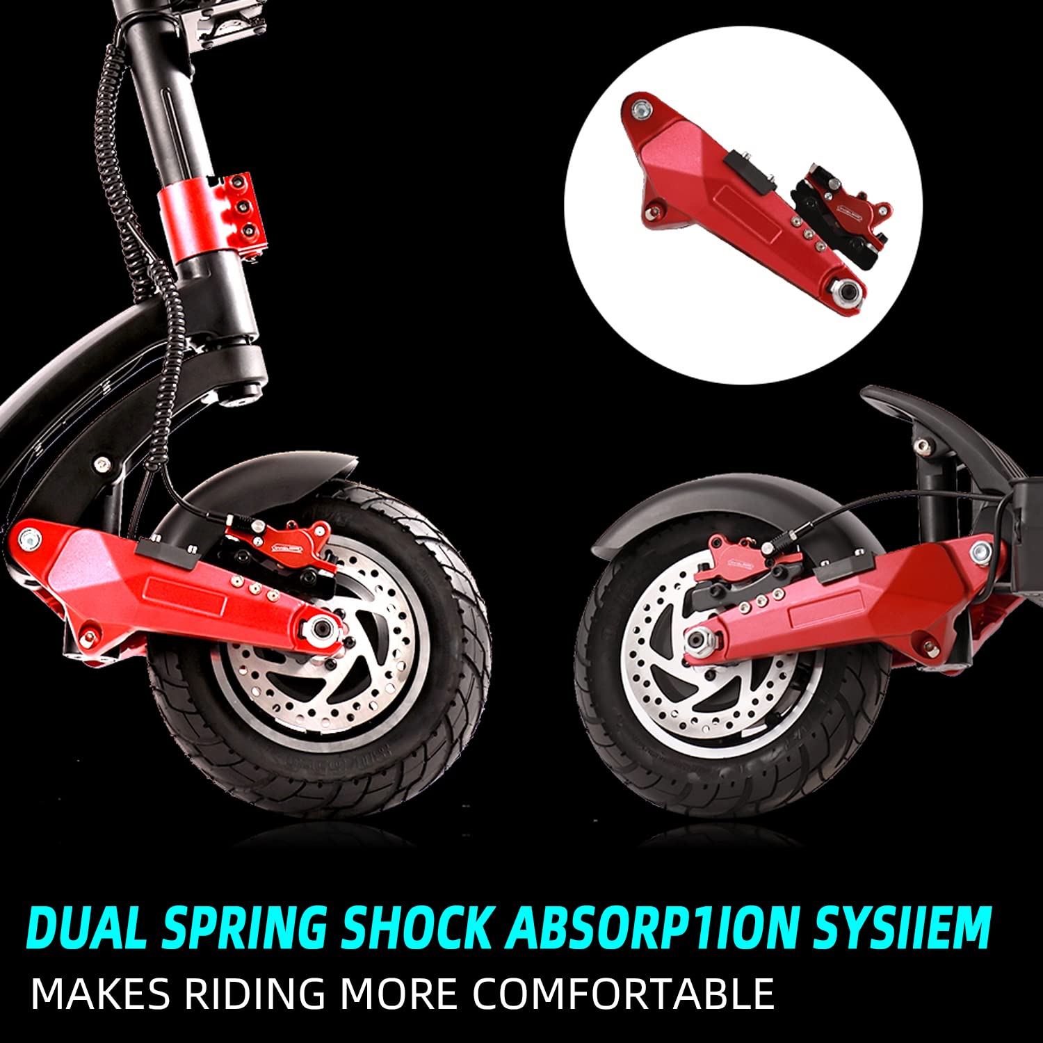 Electric Scooter for Adults-3200W Dual Motor, 45 MPH 56Miles Range 60V21Ah Battery, Dual Braking System & Dual Headlight,10" Pneumatic Tires Offroad Fast Scooter