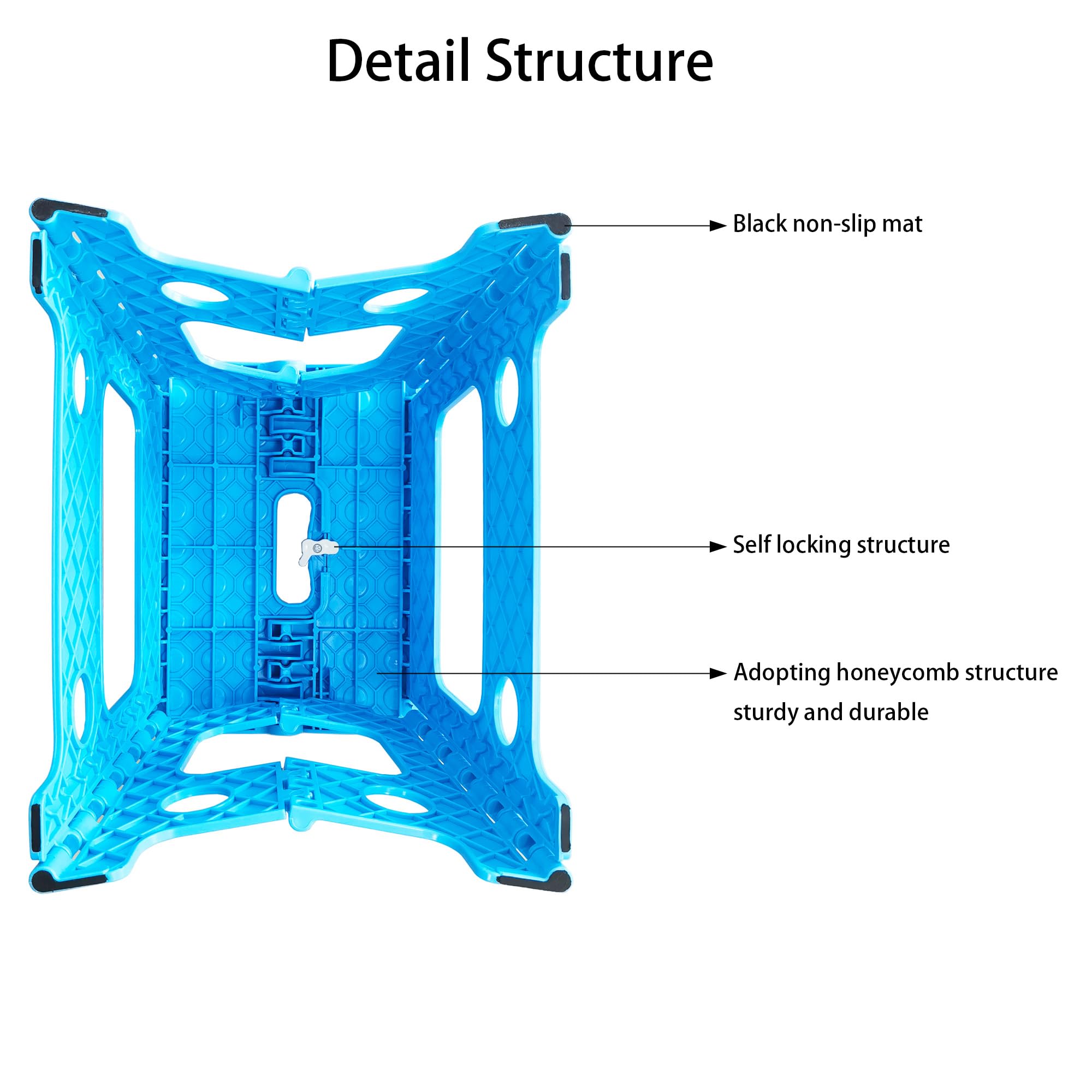 Non-Slip Folding Step Stool, Sturdy Safe Enough - Holds up to 300 Lb - 13 inch Footstool for Adults or Kids, Folding Ladder Storage/Opens Easy, for Kitchen,Toilet,Camping (Blue),Pack of 2