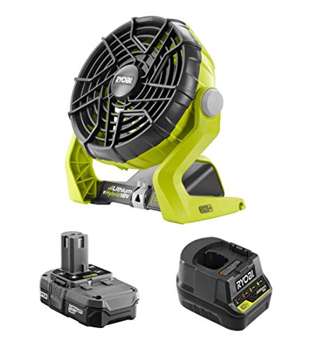 Ryobi 18-Volt ONE+ Hybrid Portable Fan(P3320) with P163 Lithium-Ion Battery(2.00Ah) and Charger