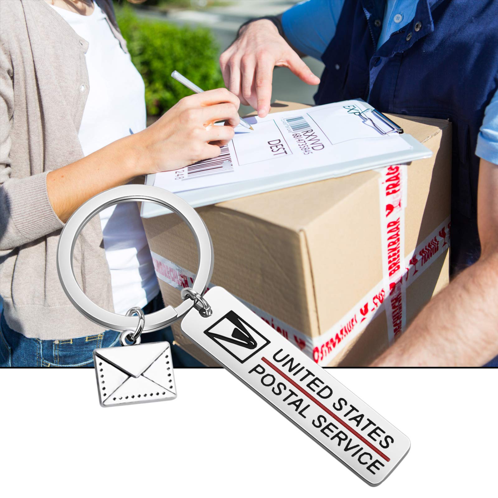 FAADBUK Post Office Keychain Postman Gift Postal Jewelry Gifts for Postal Staff (Post Office K-S)
