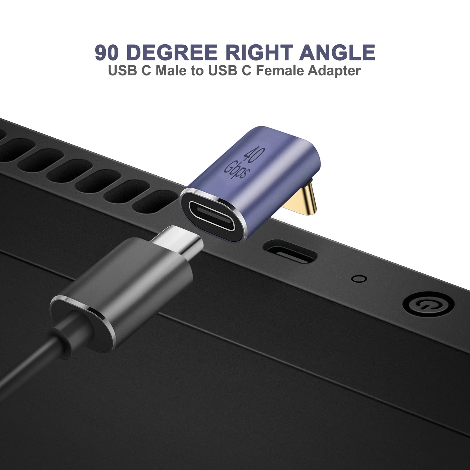 Findeed USB C Male to USB C Female-USB-C 90 Degree Adapter, Right Angle UBC Male to Female Adapter for Switch,MacBook pro/air,Tablet/Smartphone Type C Enabled Device